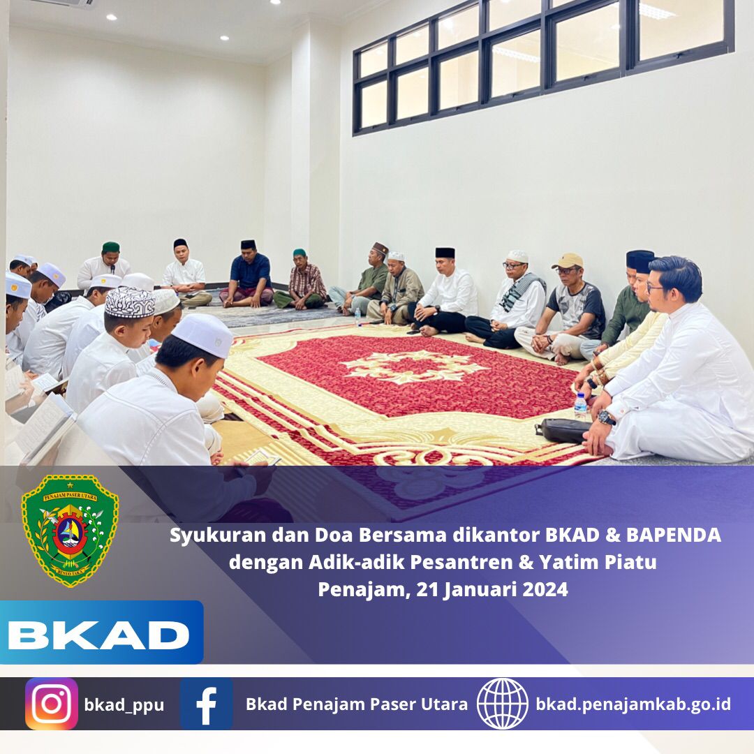 Syukuran dan Doa bersama dikantor BKAD & BAPENDA dengan Adik-adik Pesantren & Yatim Piatu ...